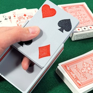 Personalized Playing Card Box Holder With Pips (hearts, Clubs, Diamonds ...