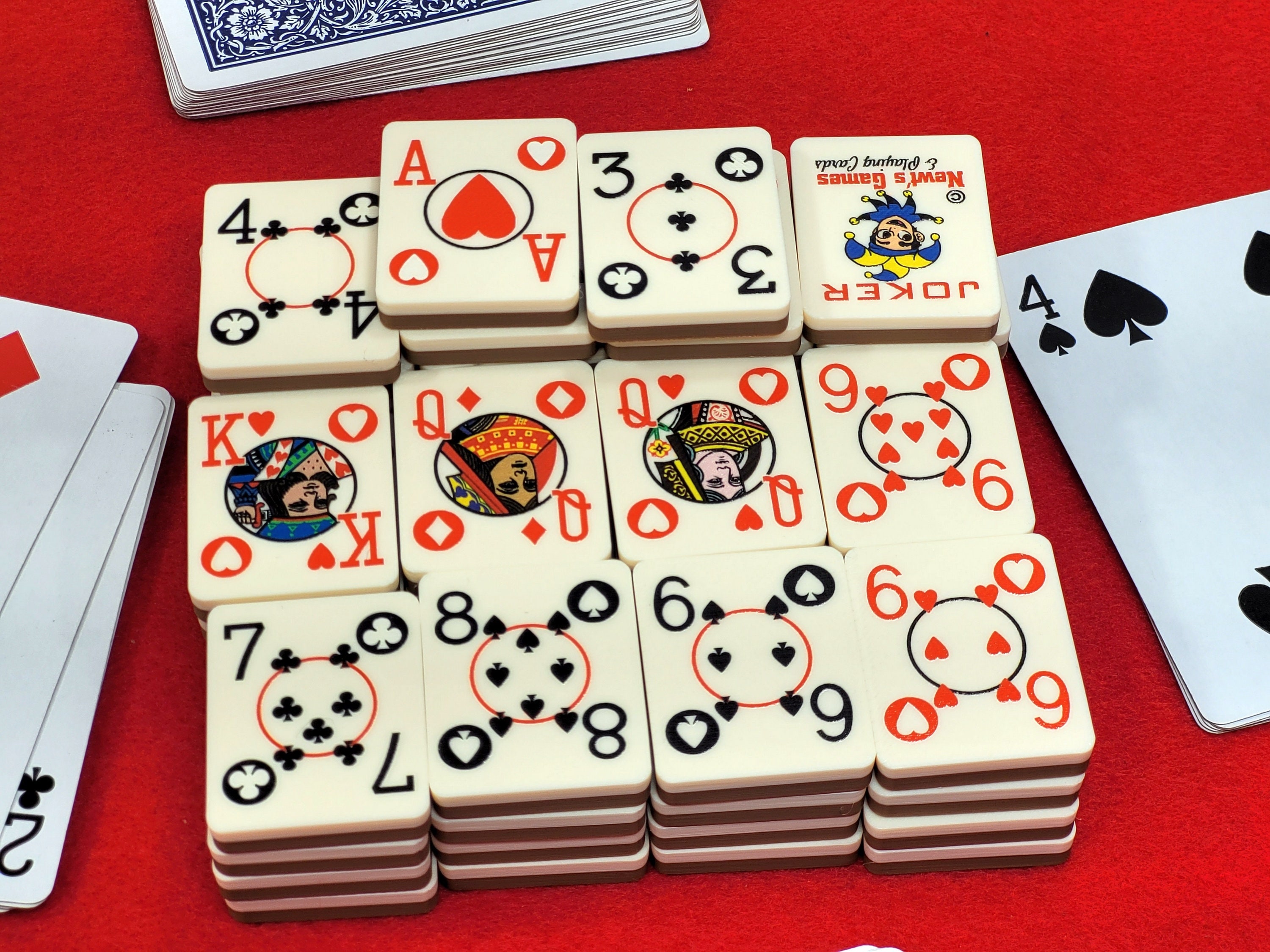 Poker Playing Card Tiles: Two-tone Plastic Card Deck, Made in USA - Etsy