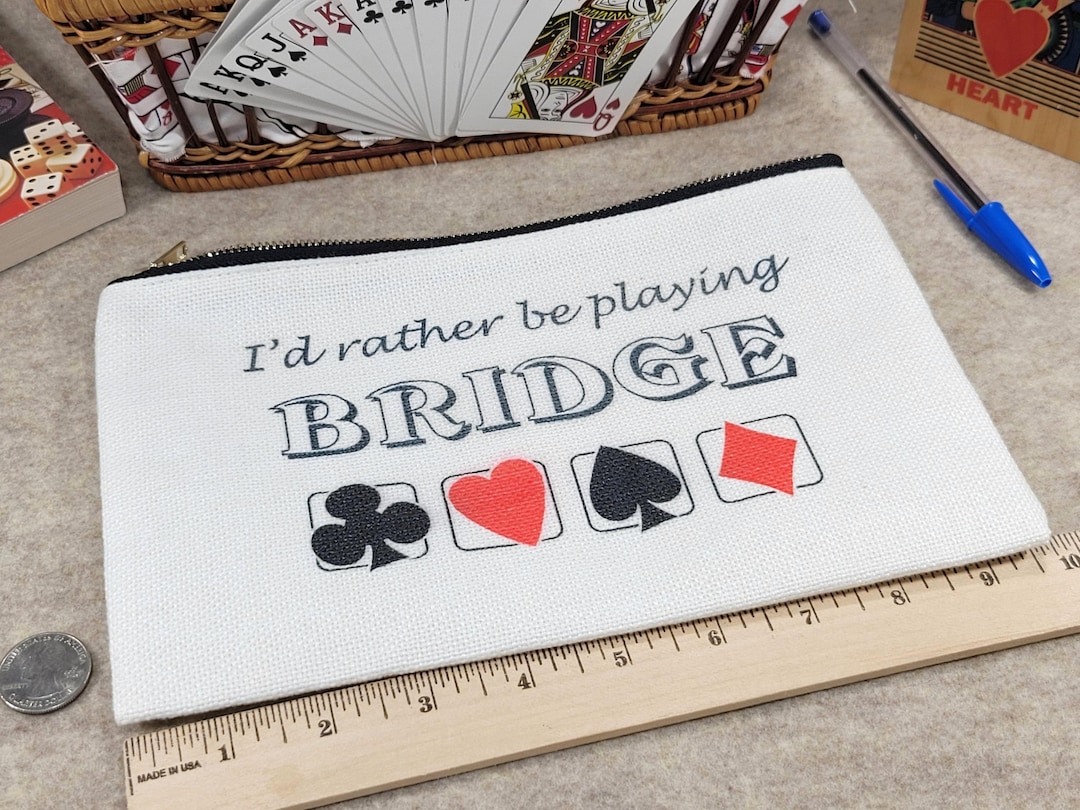 Personalized Bridge Playing Card Linen Bag: Custom Game Night Gift (6x9 ...