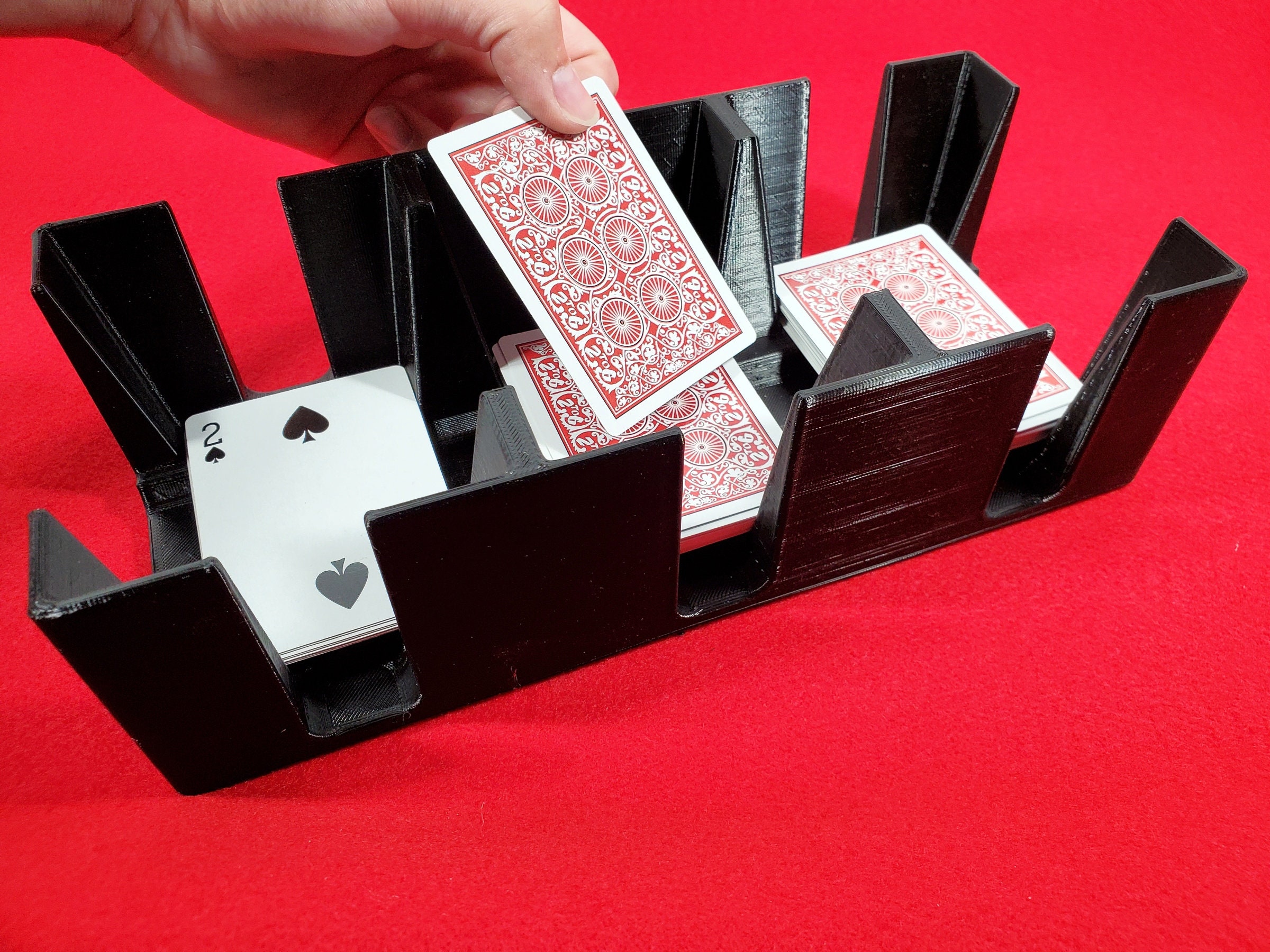 Premium 9 Deck, Playing Card Tray/holder/caddy With 3 Slots for Canasta ...