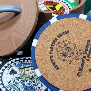 Royal Flush Poker Chip Coasters - Includes 5 Plastic Chips With Various ...