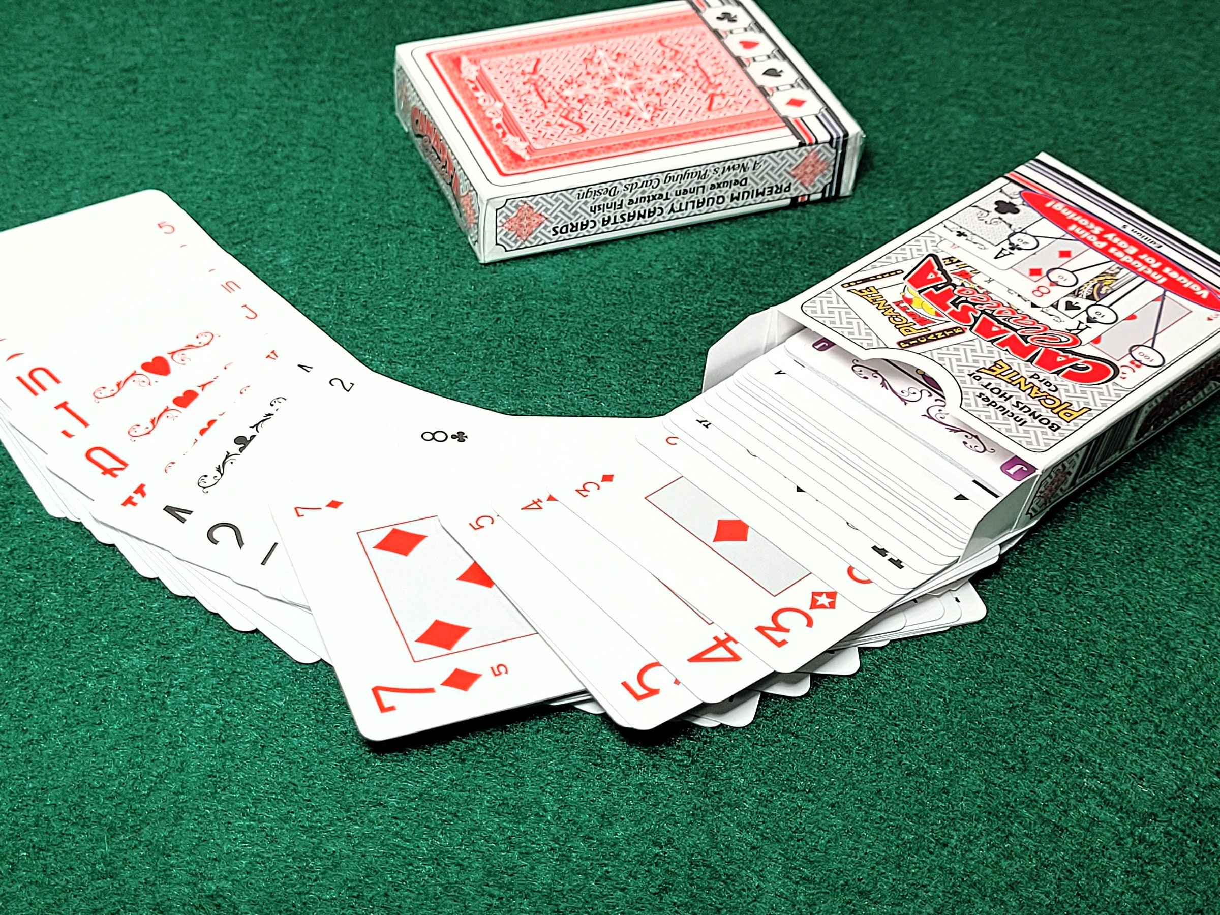 Canasta Clásico Playing Cards: Deluxe Double Deck Set - Point Values - Etsy