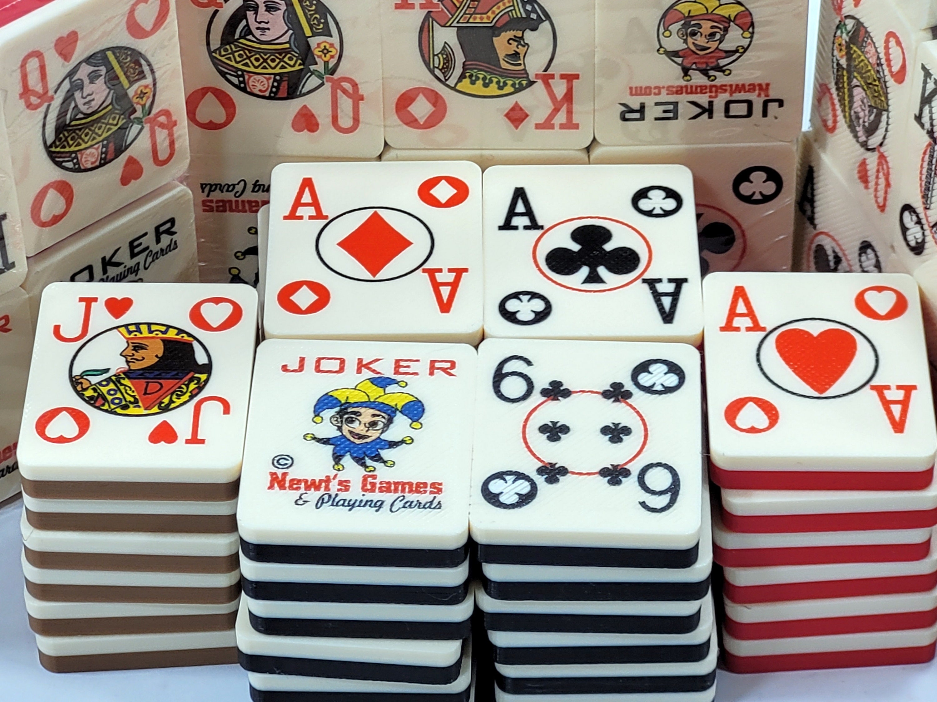 Poker Playing Card Tiles: Two-tone Plastic Card Deck, Made in USA - Etsy