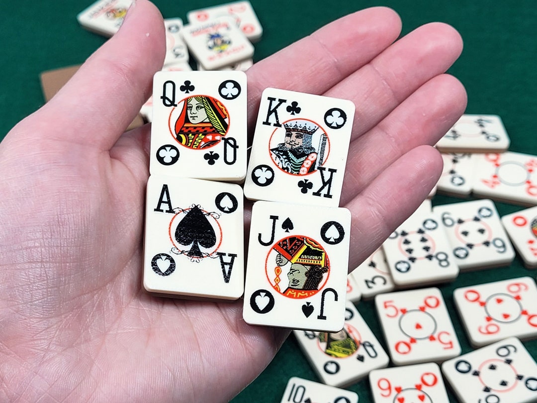 Poker Playing Card Tiles: Two-tone Plastic Card Deck, Made in USA - Etsy