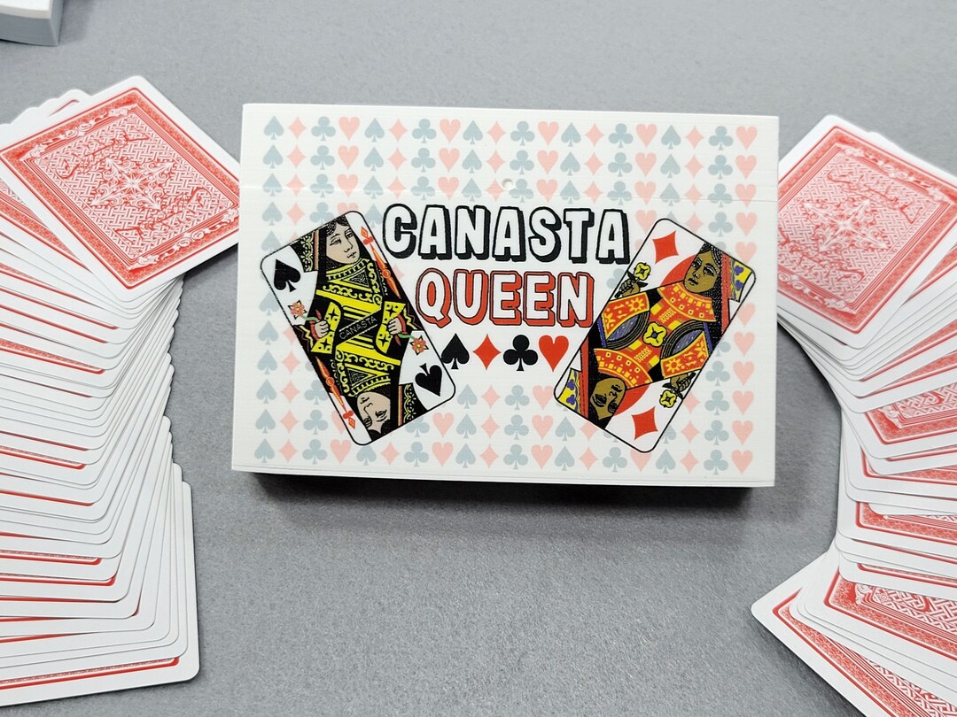 Canasta Queen Playing Card Box That Features 4 Queens From a Deck of ...
