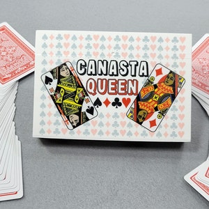 Canasta Queen Playing Card Box That Features 4 Queens From a Deck of ...