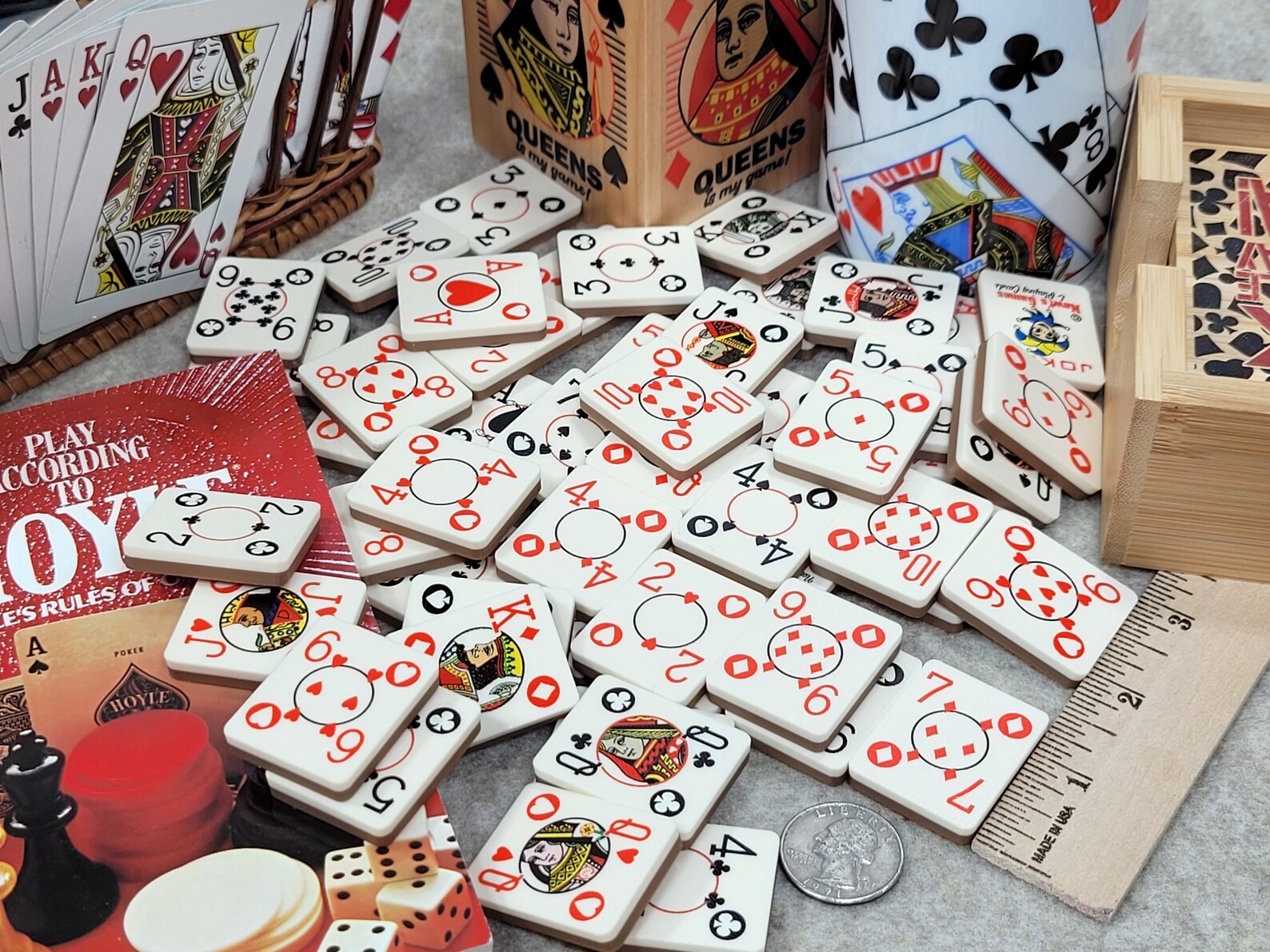 Poker Playing Card Tiles: Two-tone Plastic Card Deck, Made in USA - Etsy