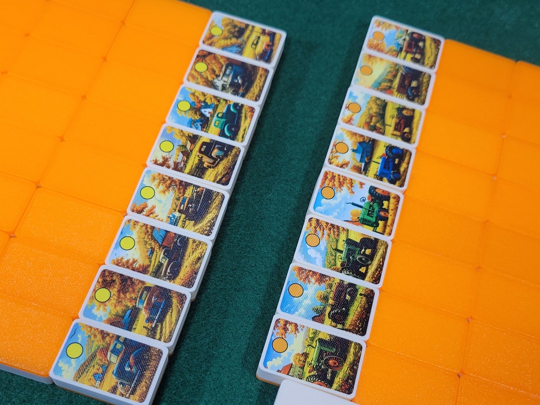 Trucks and Tractors on a Farm Mahjong Tile Match or Seaside Escape Game ...