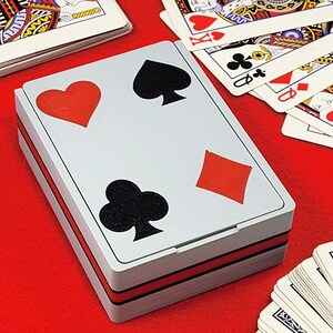Personalized Playing Card Box Holder With Pips (hearts, Clubs, Diamonds ...
