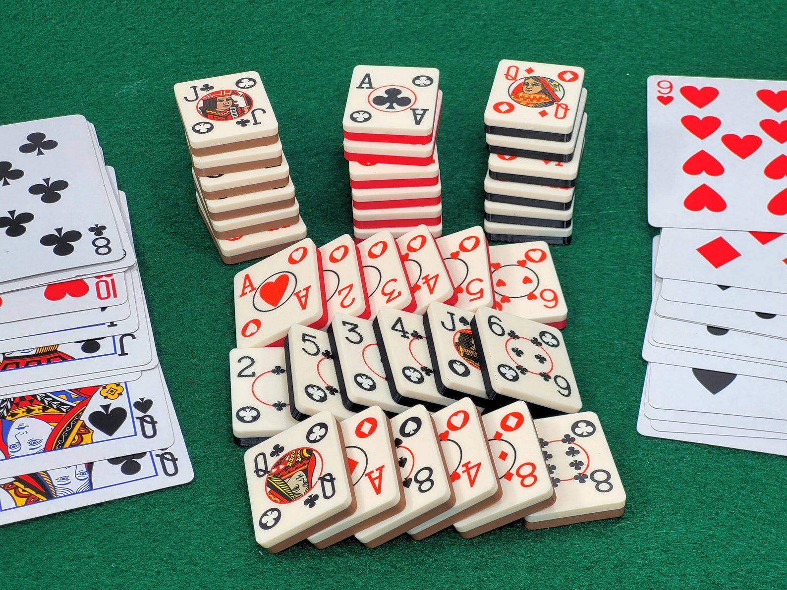 Poker Playing Card Tiles: Two-tone Plastic Card Deck, Made in USA - Etsy