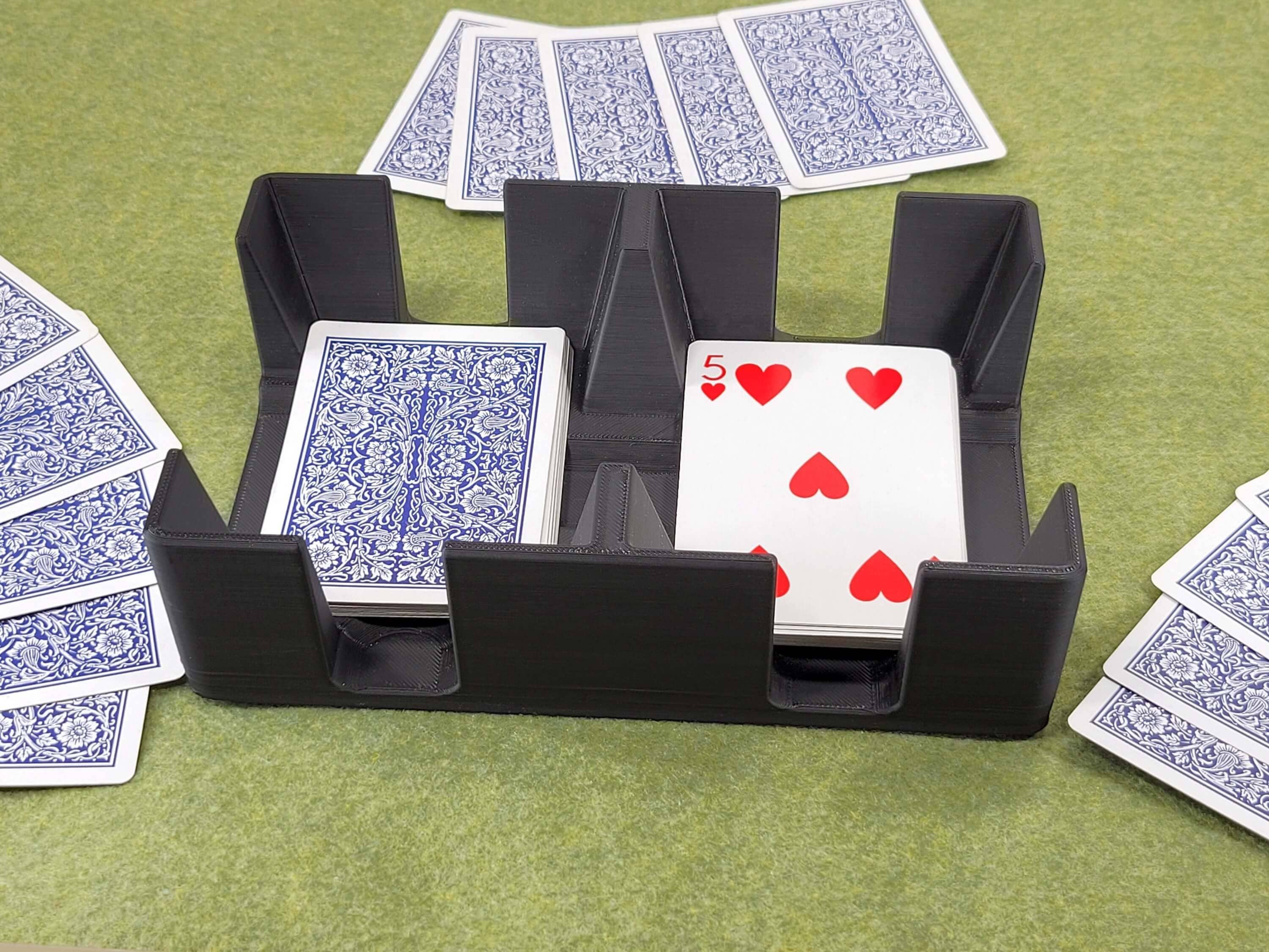 4 Deck Playing Card Tray: Holds 2 Decks on Each Side, Extra Deep - Made ...