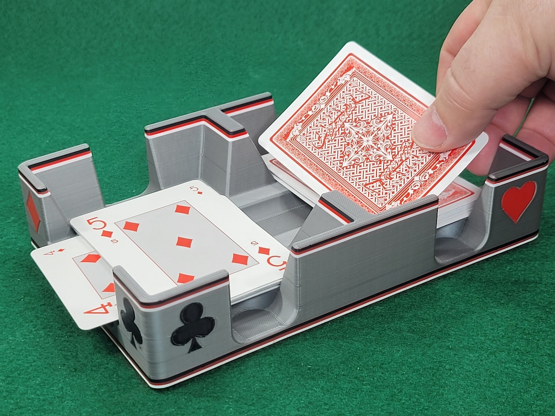 Ritzy Playing Card Tray With SILVER, Suited Design Built Into the ...