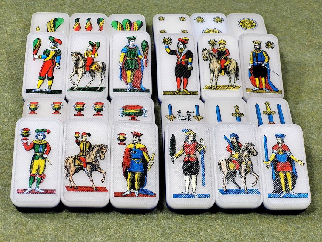 Italian Playing Card Dominoes, Vintage Napoletan Card Art From Italy ...