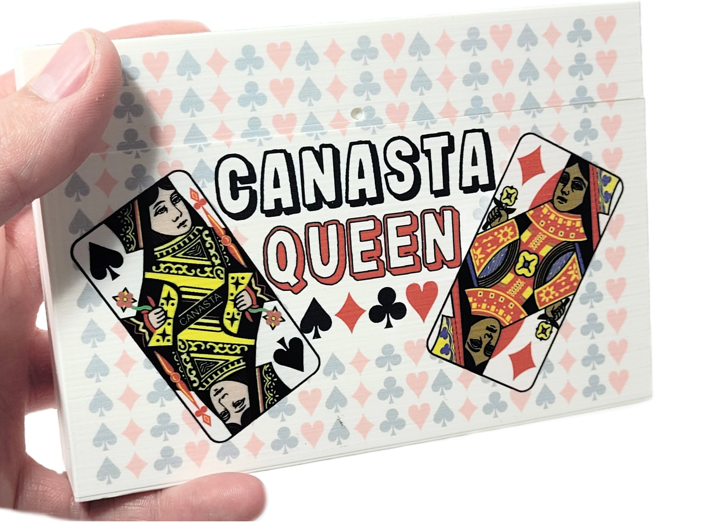 Canasta Queen Playing Card Box That Features 4 Queens From a Deck of ...