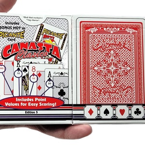 Canasta Clásico Playing Cards: Deluxe Double Deck Set - Point Values - Etsy