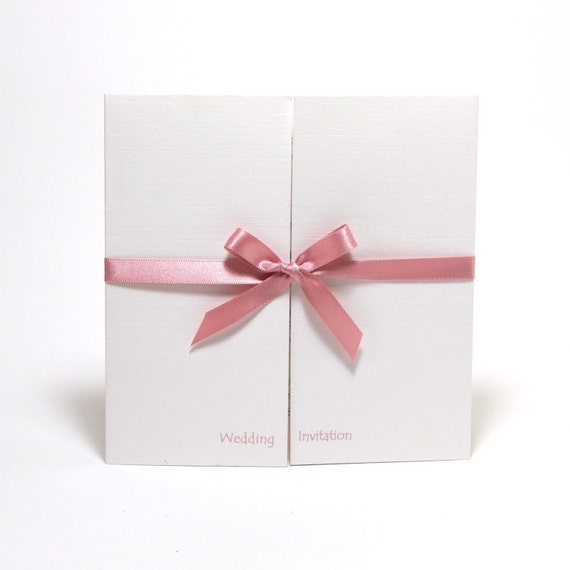 Gate Fold Ribbon Wedding Invitation | Etsy