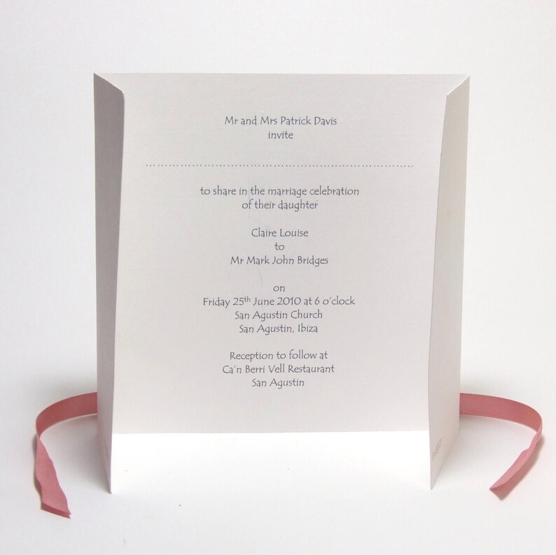 Gate Fold Ribbon Wedding Invitation - Etsy