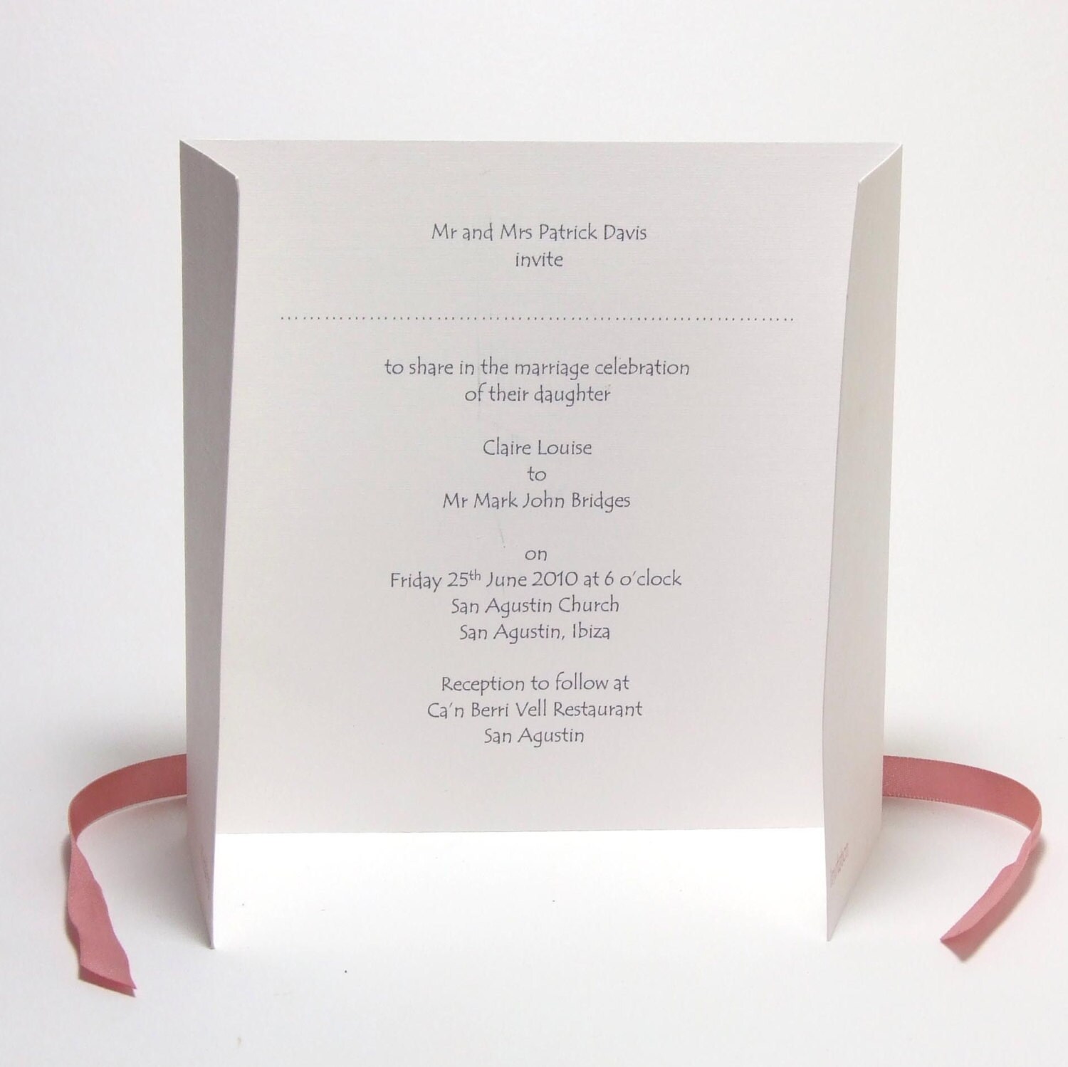 Gate Fold Ribbon Wedding Invitation - Etsy