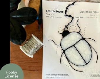 Stained Glass Scarab Beetle PATTERN - Etsy