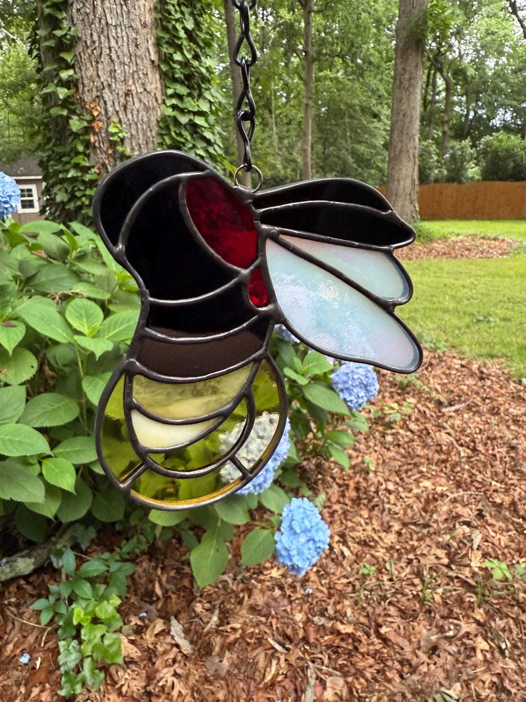 Stained Glass Lightning Bug Suncatcher With Chain for Hanging - Hand ...