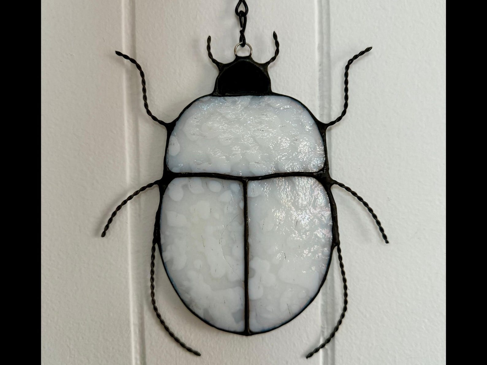 Stained Glass Scarab Beetle Suncatcher With Chain for Hanging - Hand ...