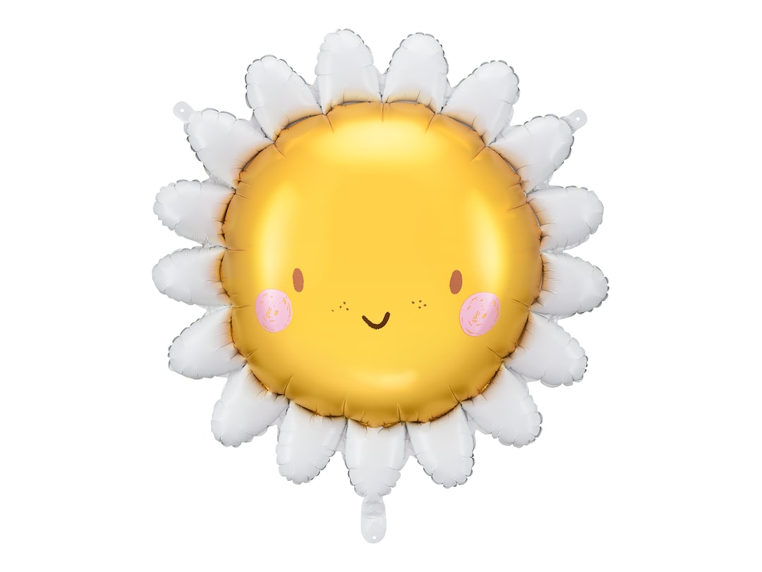 Sun Shaped Balloon, Mylar Sun Balloon With a Smiley Face, Perfect Touch ...