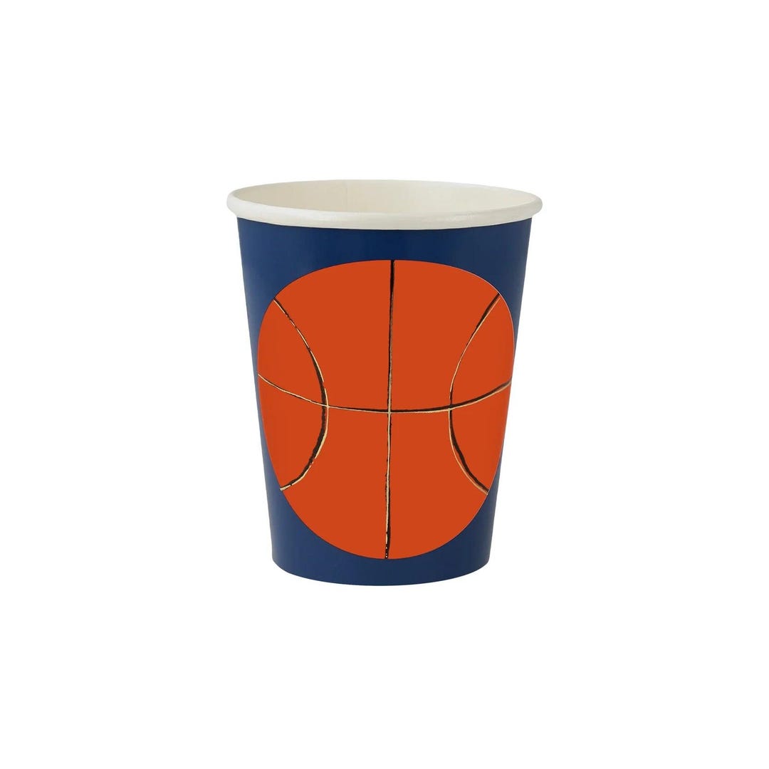Basketball Cups, Set of 8 Paper Basketball Cups, Holds 9 Ounces - Etsy