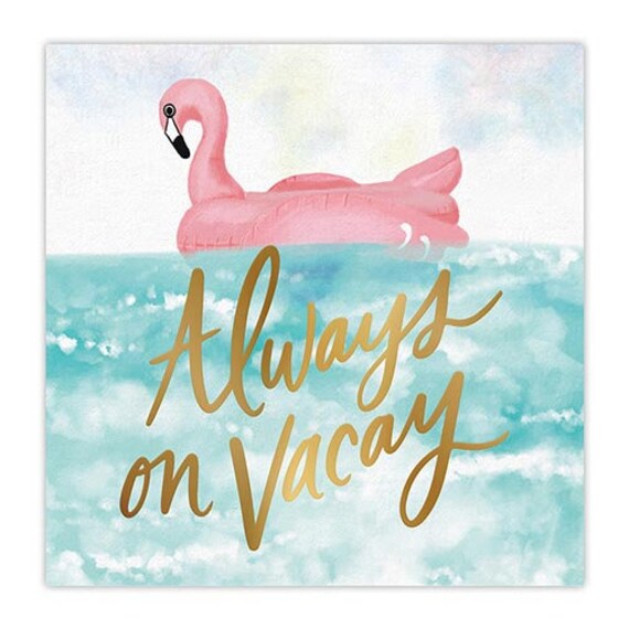 Always on Vacay Cocktail Napkins Set of 20 Vacation-Themed | Etsy