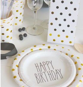 Gold Foil Polka Dot Party Plates Set of 12 Gold Foil Dot - Etsy