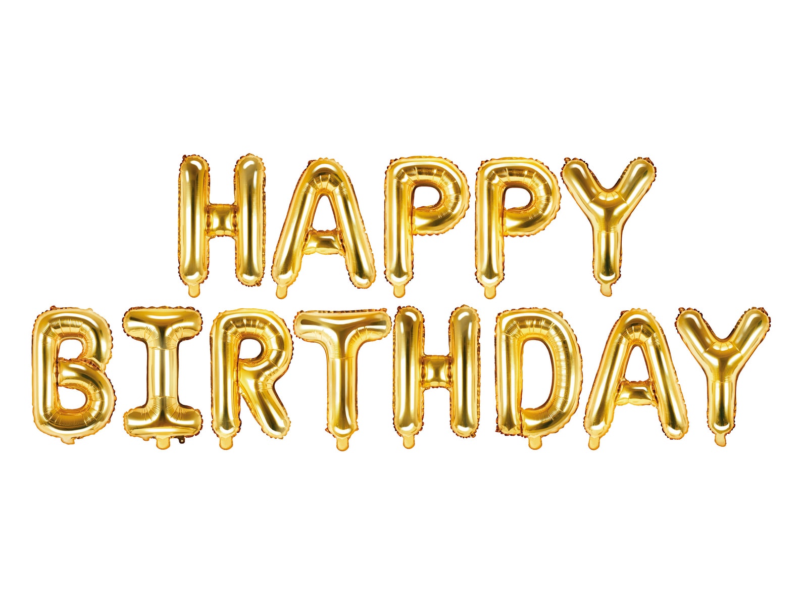 Gold Happy Birthday Balloon Letters With 14" Balloons, Birthday Ballon ...