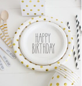 Gold Foil Polka Dot Party Plates Set of 12 Gold Foil Dot - Etsy