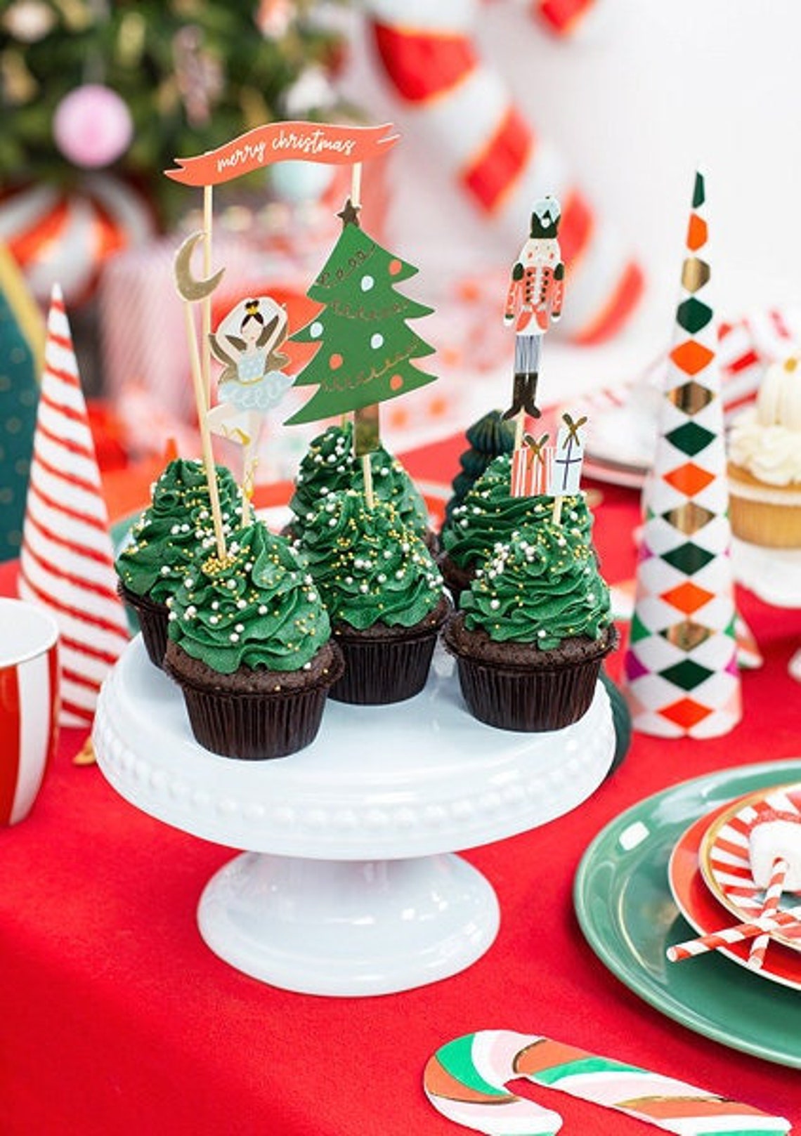 Nutcracker Cake Topper, Includes 6 Nutcracker-themed Toppers on Sticks ...