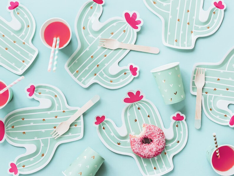 Cactus Paper Cups Set of 6 Cactus Party Cups With Gold Foil - Etsy