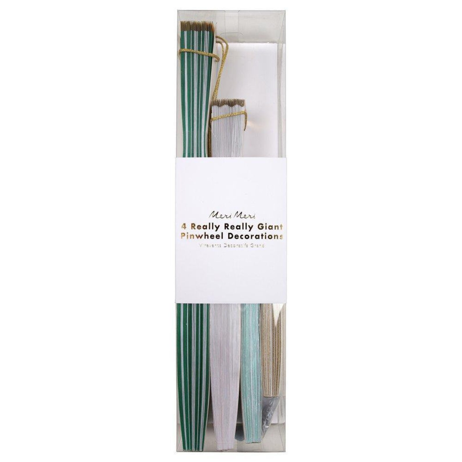 Giant Stripy Pinwheels, Set of 4 Huge Pinwheels in 4 Sizes With Gold ...