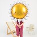 Sun Shaped Balloon, Mylar Sun Balloon With a Smiley Face, Perfect Touch ...