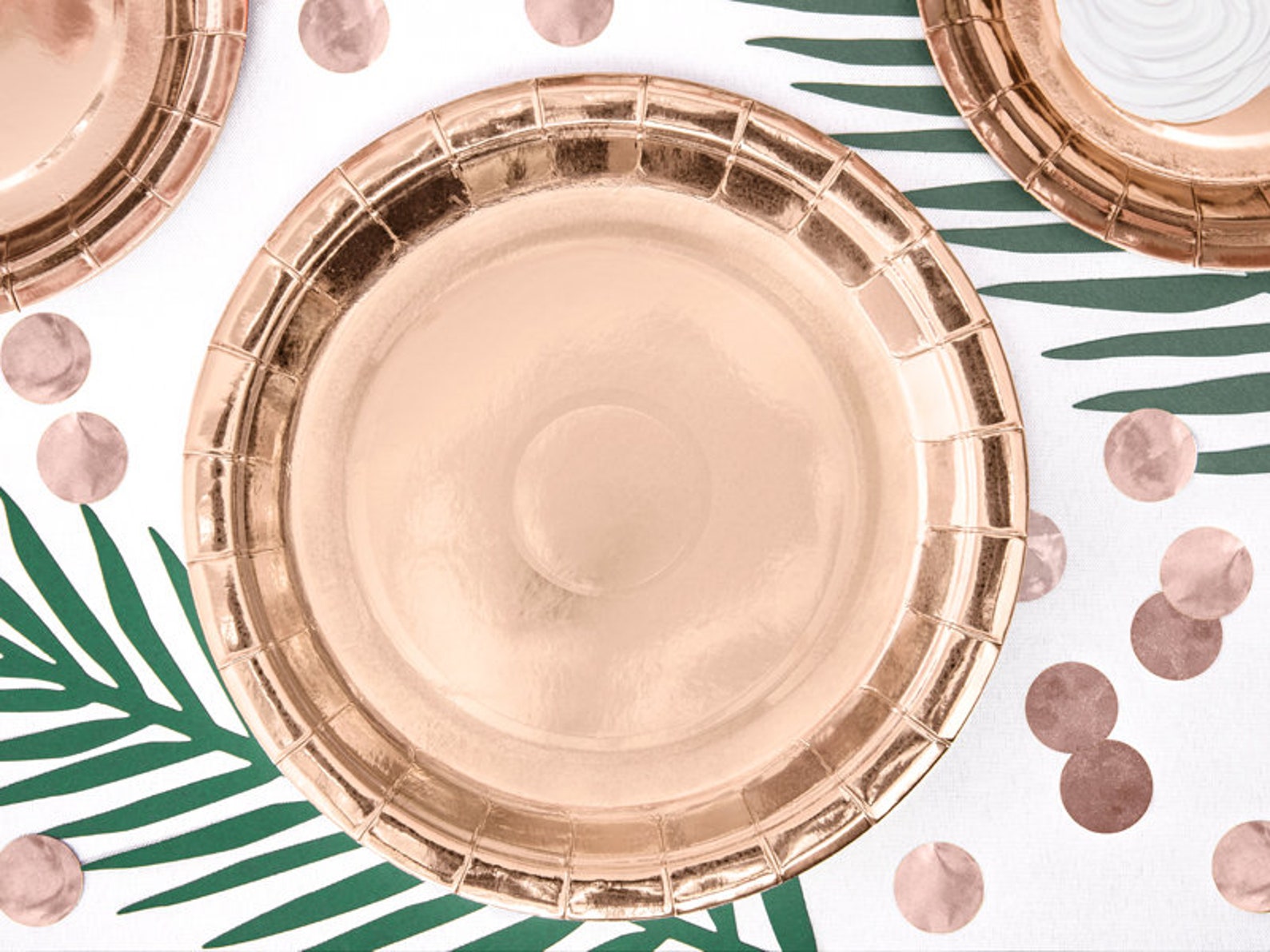 Shiny Rose Gold Party Plates Set of 6 Large Rose Gold Foil - Etsy
