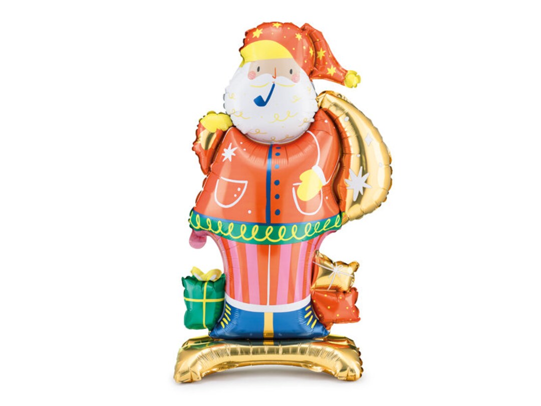 Giant Santa Balloon, Jumbo Glossy Standing Santa Foil Balloon, Adorable ...