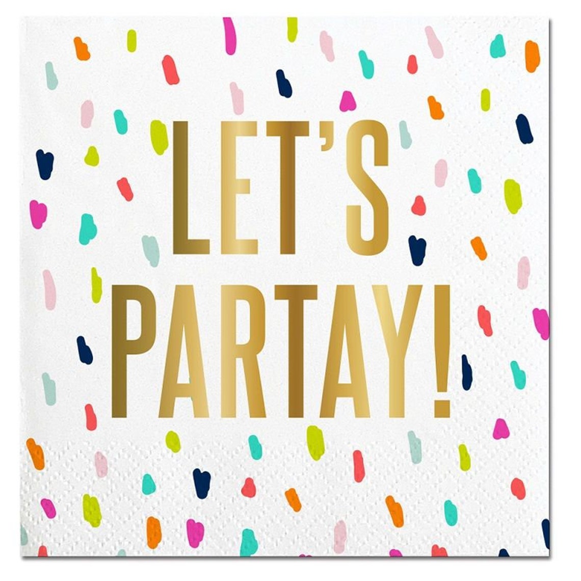 Let's Partay Cocktail Napkins With Confetti Design Set - Etsy