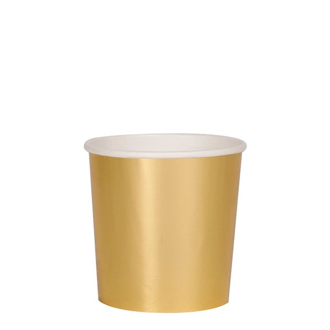 Small Gold Party Cups, Set of 8 Meri Meri Beautiful Basics Gold Tumbler ...