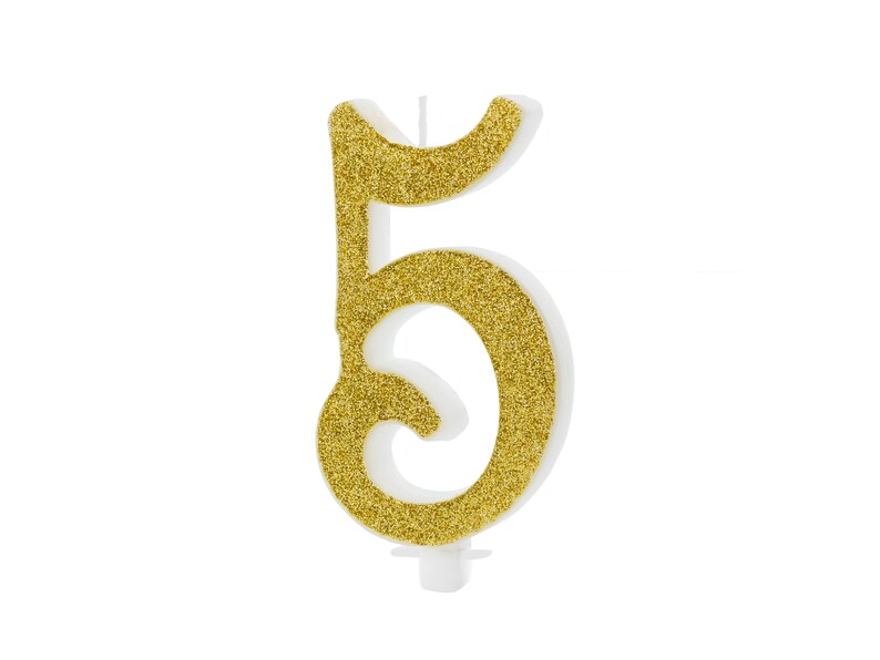 Gold Glitter Number Birthday Candle, Pick Your Number - Etsy