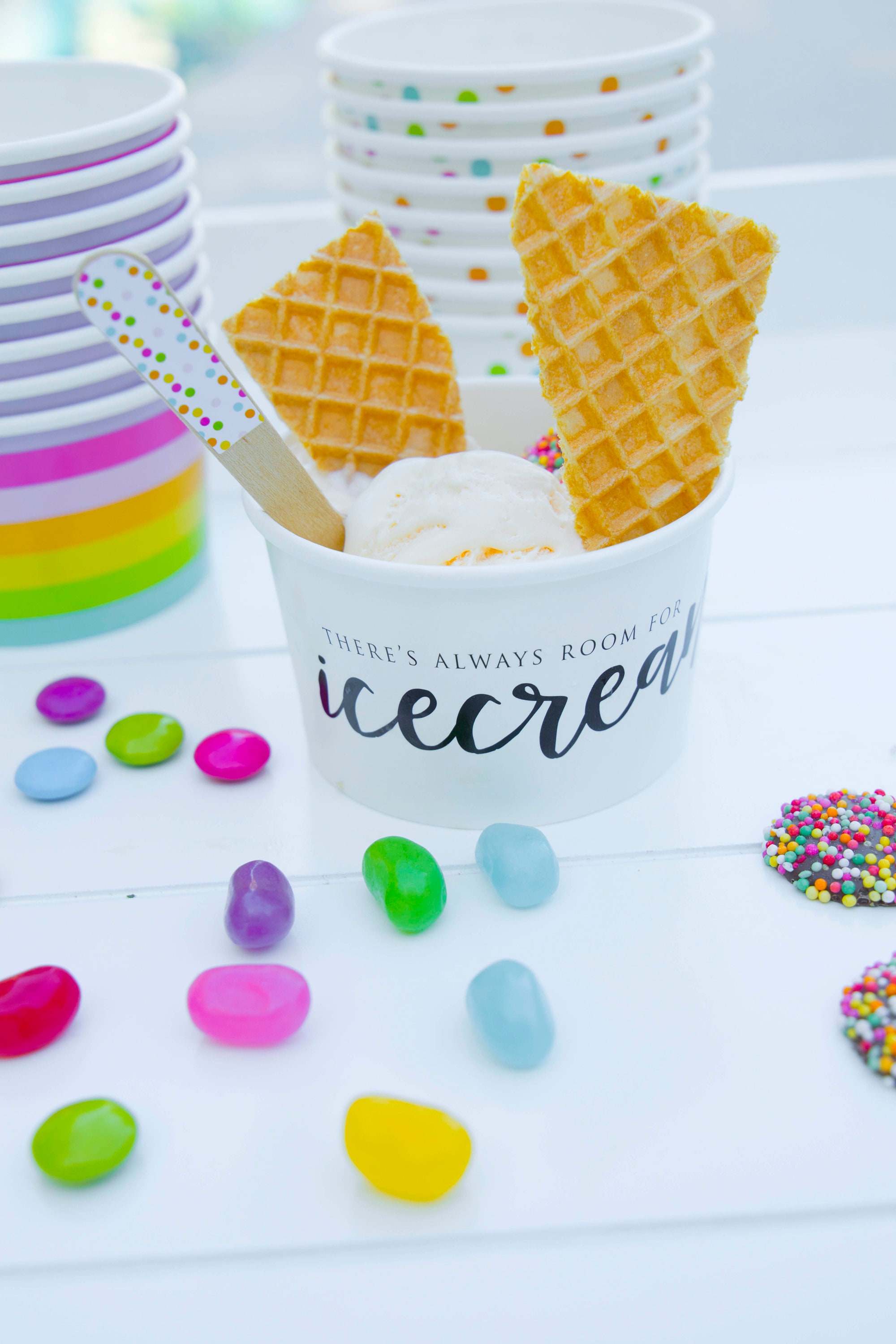 Rainbow Ice Cream Cups Set of 8 Rainbow Striped Ice | Etsy