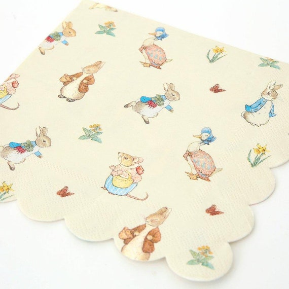 Peter Rabbit Large Napkins Set of 20 Peter Rabbit & Friends | Etsy