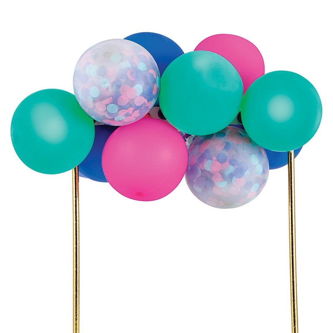 Colorful Balloon Cake Topper Kit, Cake Topper Includes 11 Mini Teal ...