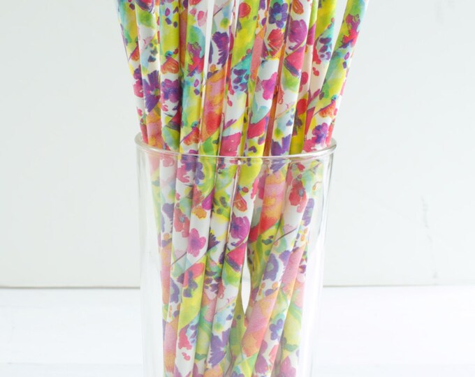 25 Floral Watercolor Paper Straws These Beautiful Straws Would Make a ...
