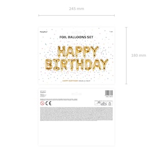 Gold Happy Birthday Balloon Letters With 14" Balloons, Birthday Ballon ...