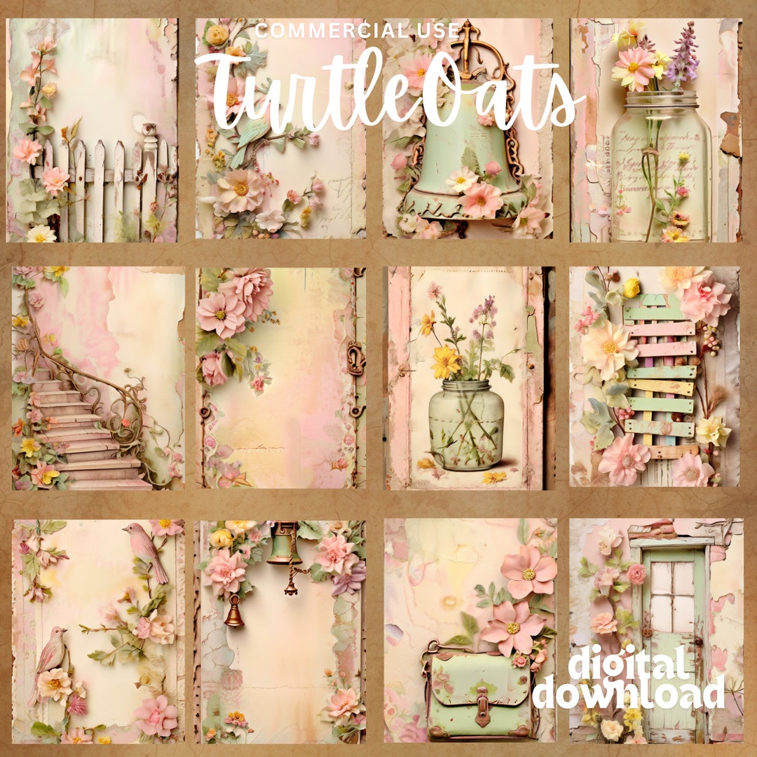 100 Distressed, Shabby Chic Portrait Size Digitals, Digital Download - Etsy