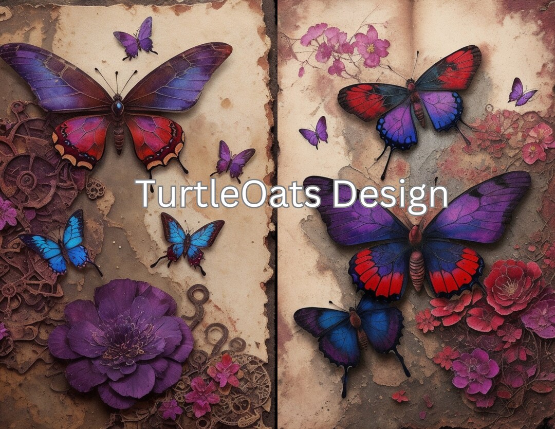 Butterflies Digital Pages - Etsy