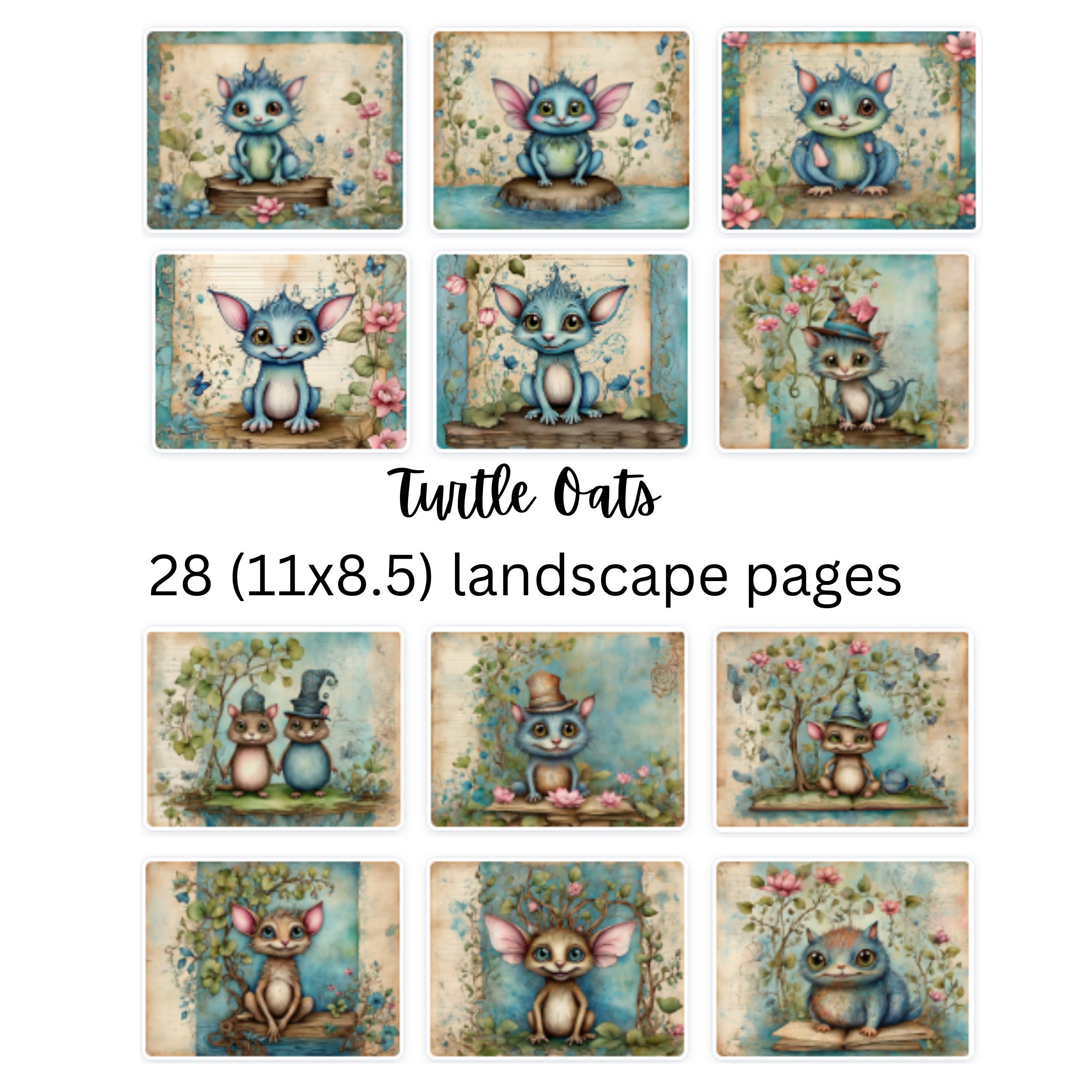 Weird, Wonky, Fun Animals, 28 Full Pages Digital Designs - Etsy