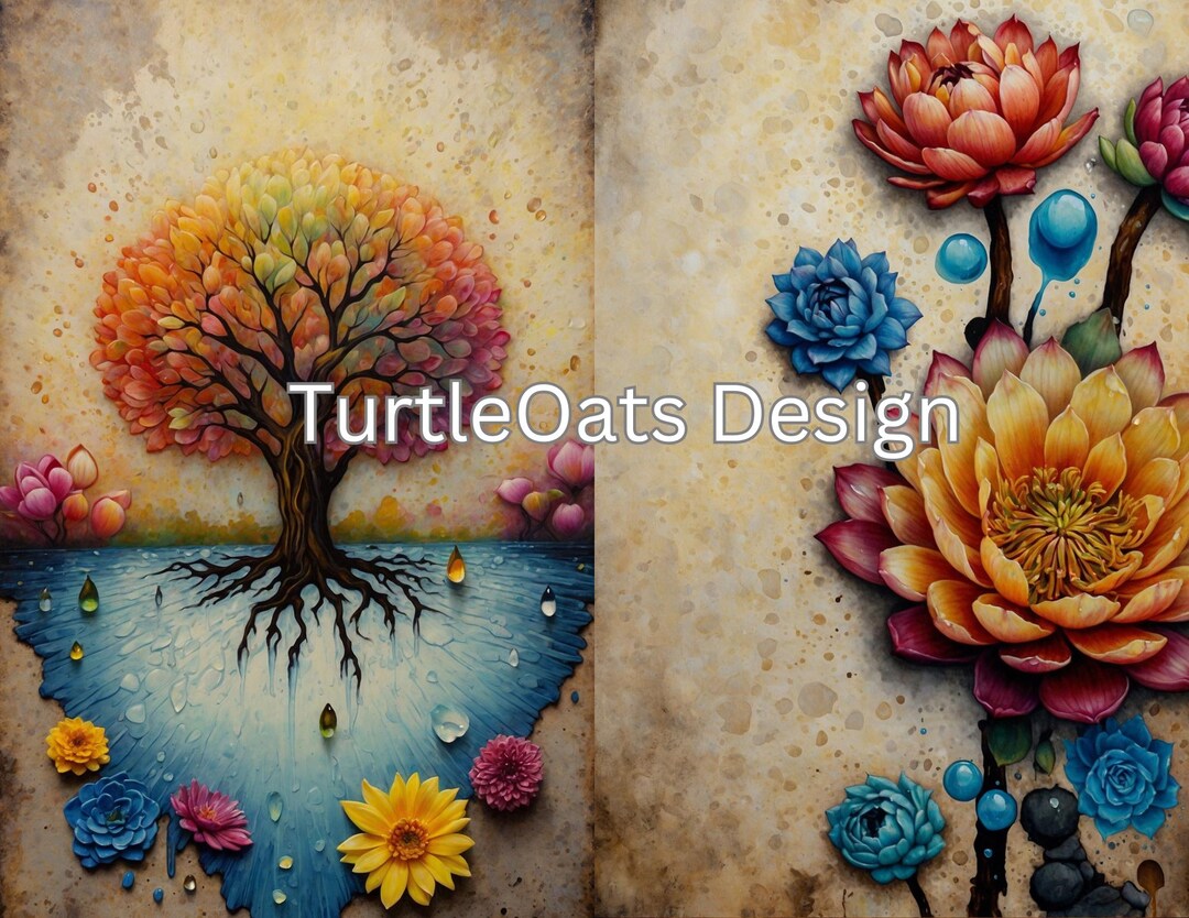Bursting Blooming Colors, Digital Journal - Etsy