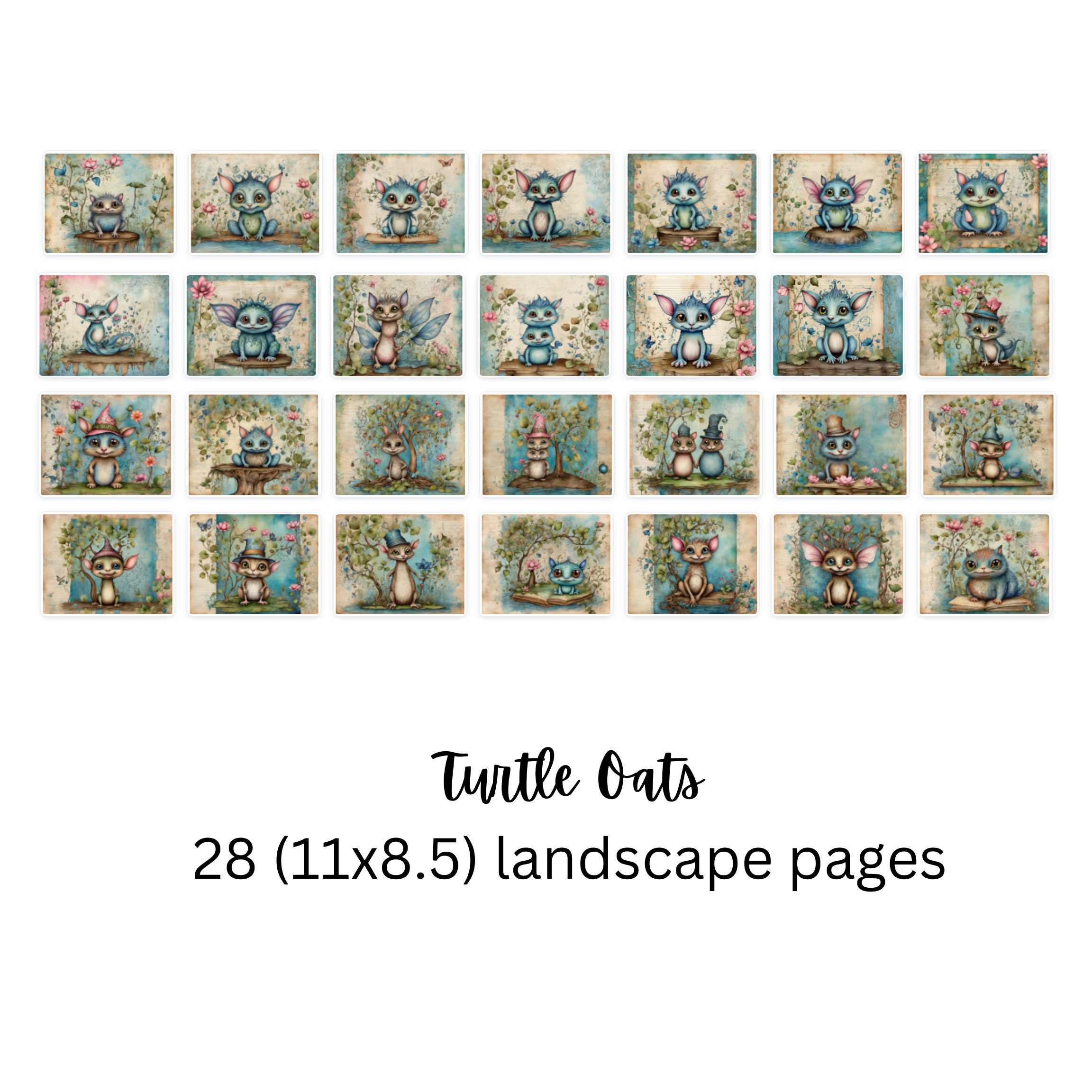 Weird, Wonky, Fun Animals, 28 Full Pages Digital Designs - Etsy